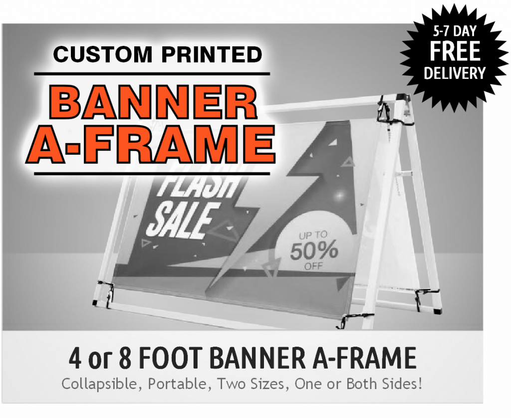Portable Metal A-Frame Kit Indoor or Outdoor Display - 4ft or 8ft