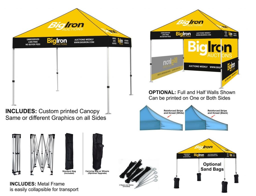 Trade-show Event Canopy Tent with Frame Custom Printed $749 Free Delivery!